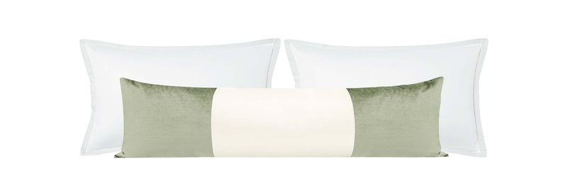The XL Lumbar : Colorblock Faux Silk Velvet // Pistachio - Etsy The XL Lumbar : Colorblock Faux Silk Velvet // Pistachio - Etsy
