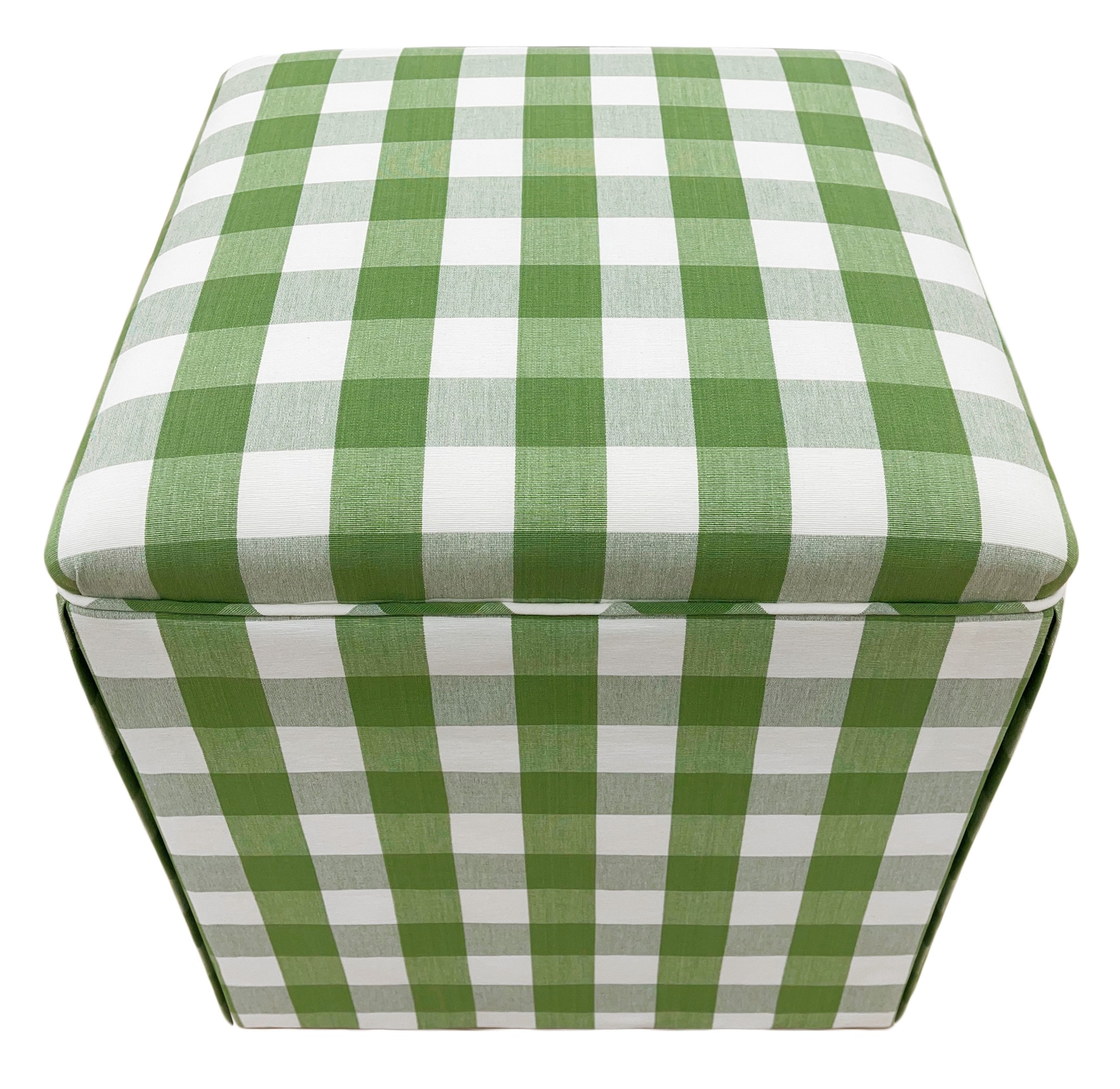 The Skirted Ottoman : Charleston Check | Upholstered Bench ...