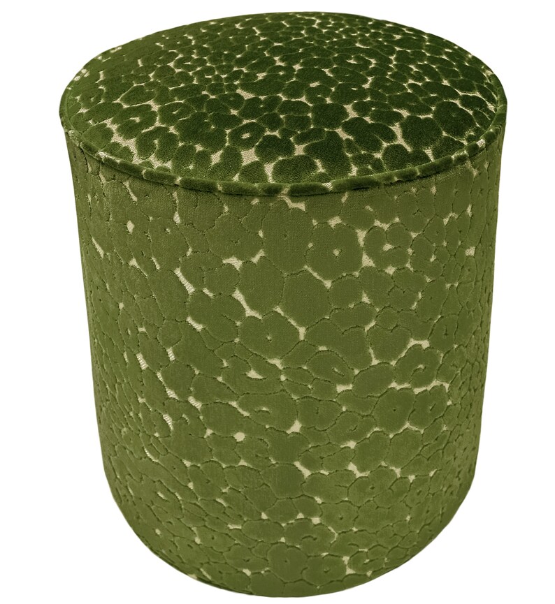 The Tight Round Ottoman : Leopard Cut Velvet // Olive - Etsy