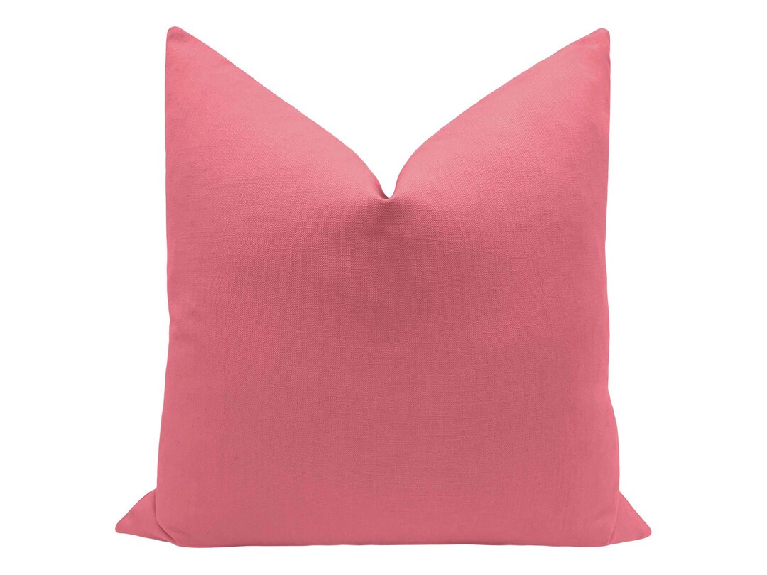 Classic Linen // Rosé Pink Pillow | Bright Pink Linen | Designer Pillow ...