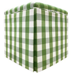 The Skirted Ottoman : Charleston Check | Upholstered Bench ...