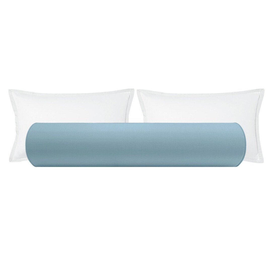 The Bolster : Classic Linen // Hydrangea Blue Linen Bolster Solid Linen ...