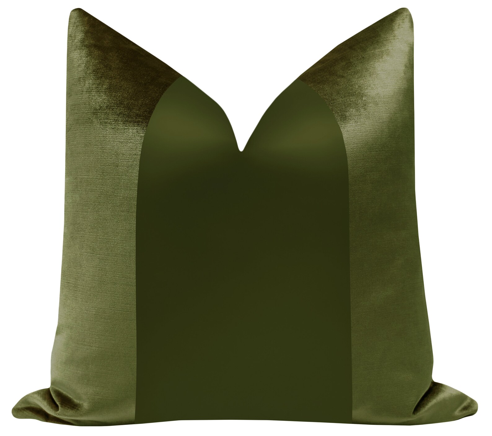 Monochromatic Panel : Faux Silk Velvet // Olive Color Block | Etsy