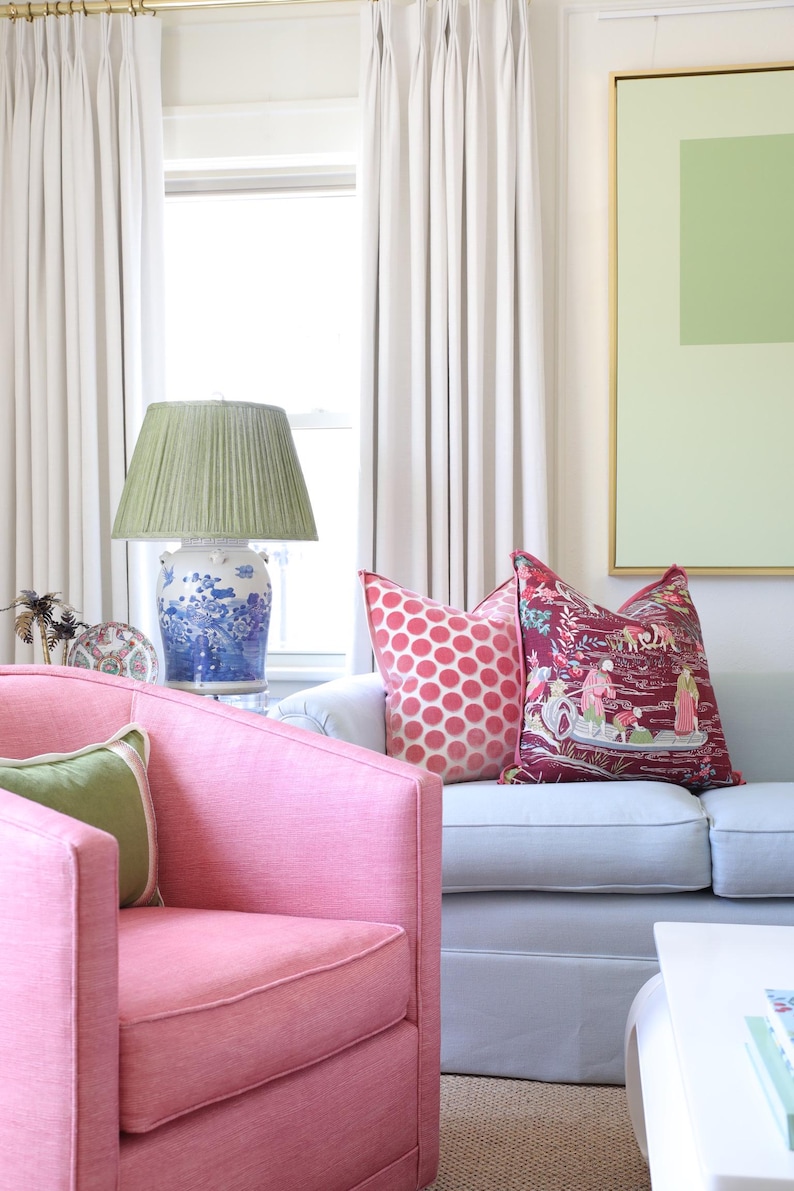Luna Cut Velvet // Carnation Pillow With Butterfly Flange | Pink Pillow ...