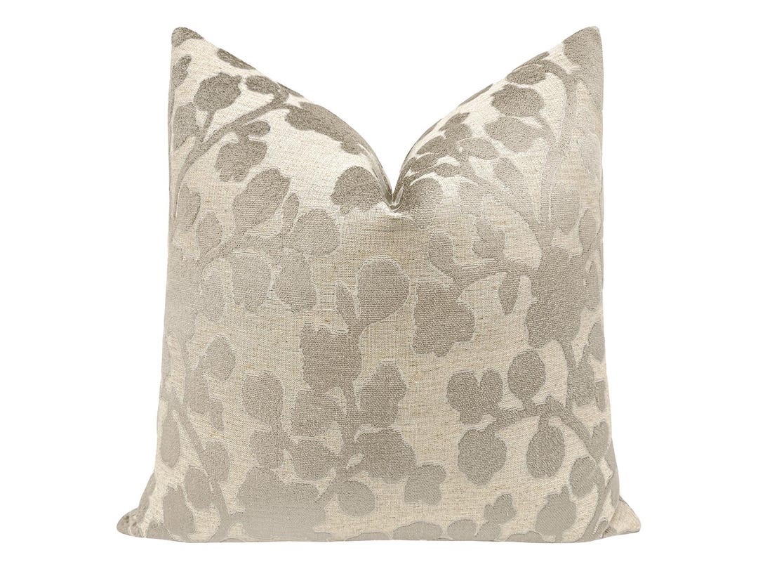 Blossom Cut Velvet // Stone Pillow | Cut Velvet | Stone Floral Print ...