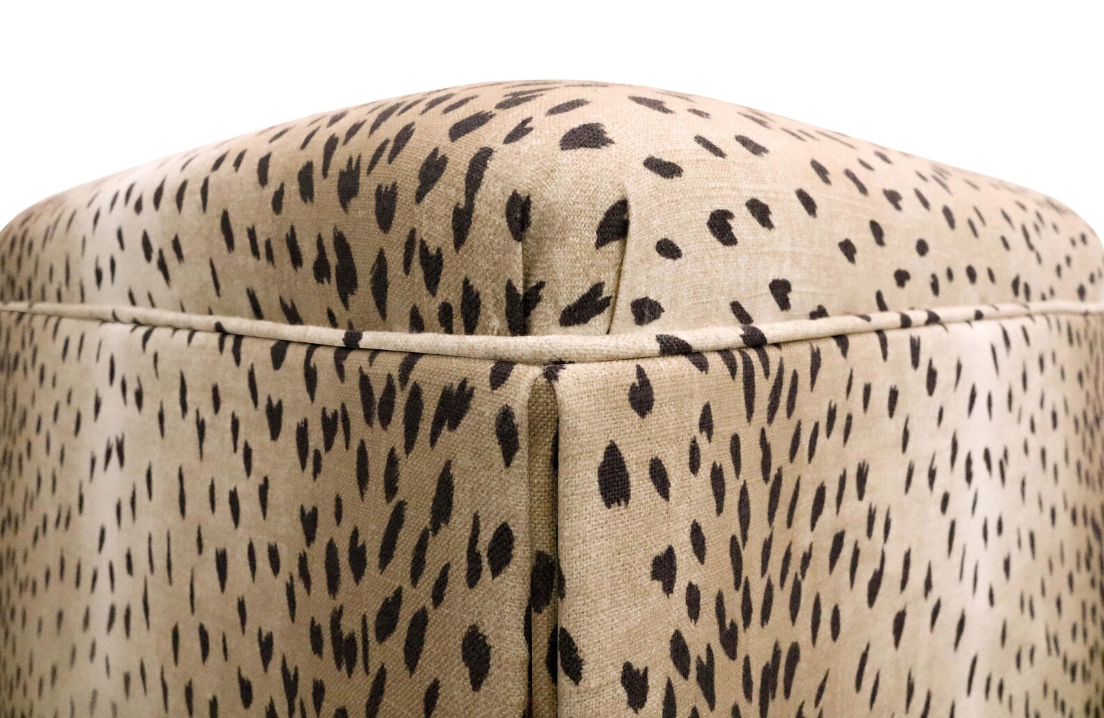 The Skirted Ottoman : Antelope Linen Print // Ebony | Square Bench ...