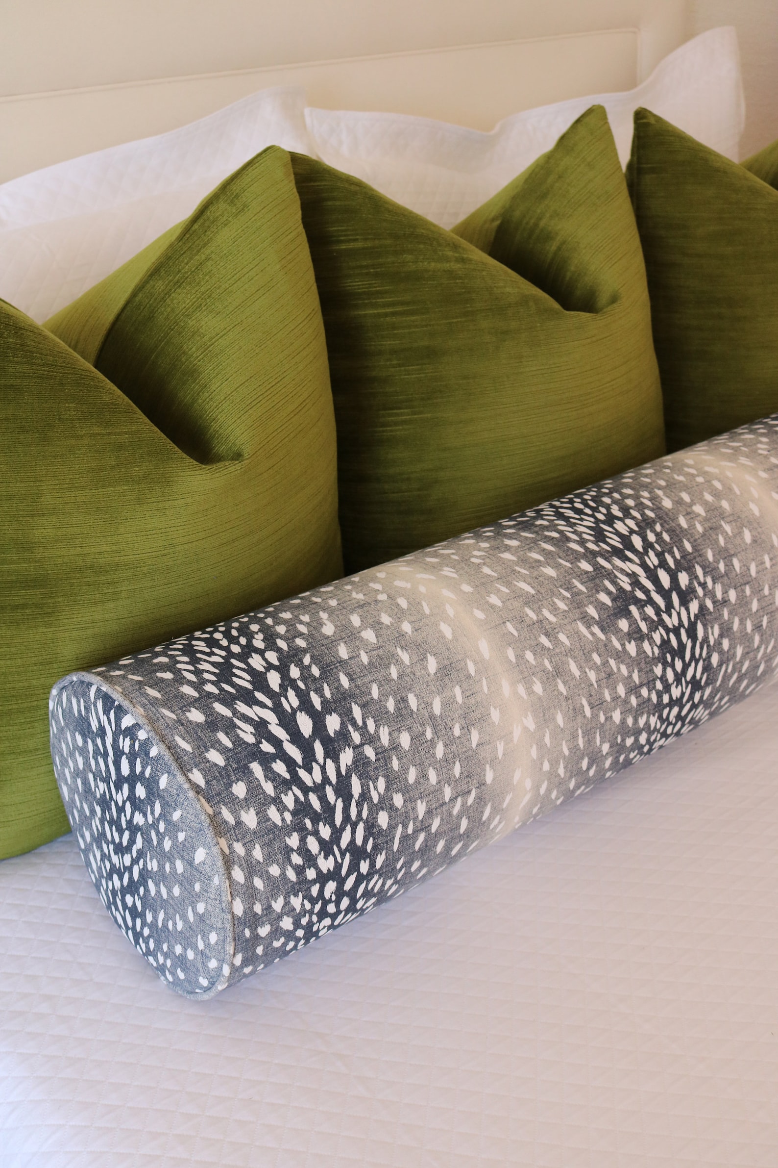 The Bolster : Antelope Linen Print // Navy Animal Print | Etsy