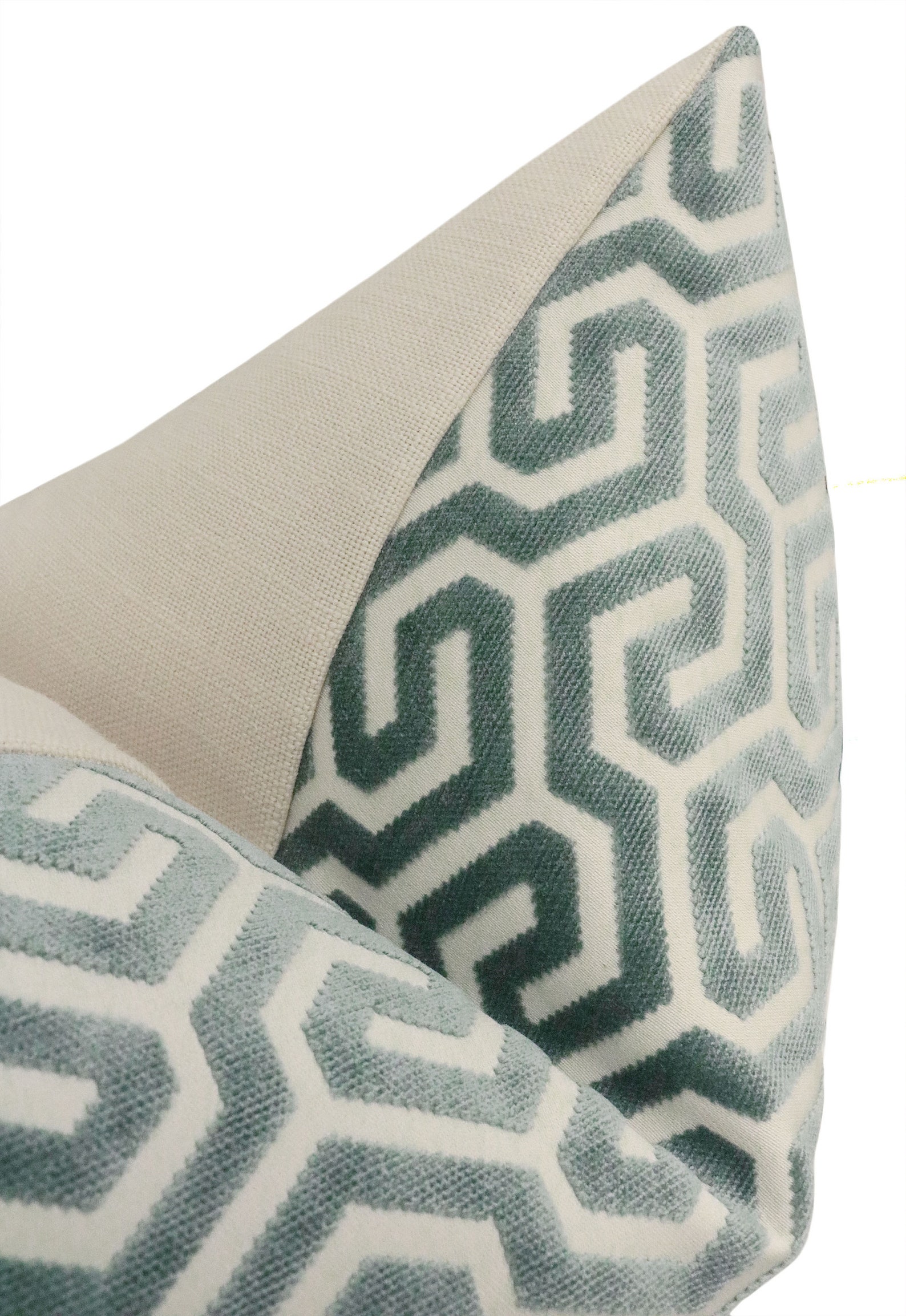 Ming Fret Velvet // Mineral Pillow COVER ONLY Designer | Etsy