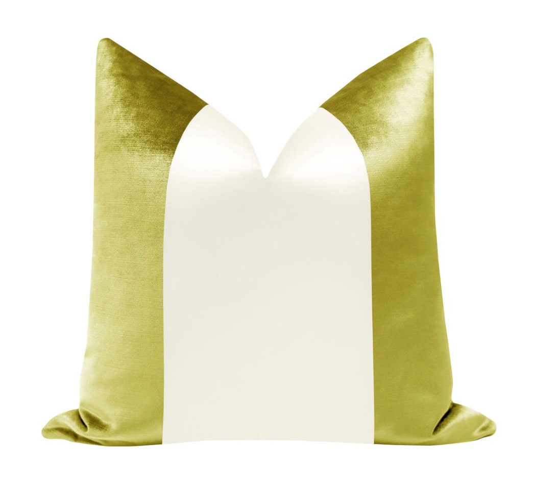 Colorblock Panel : Faux Silk Velvet // Chartreuse Alabaster - Etsy
