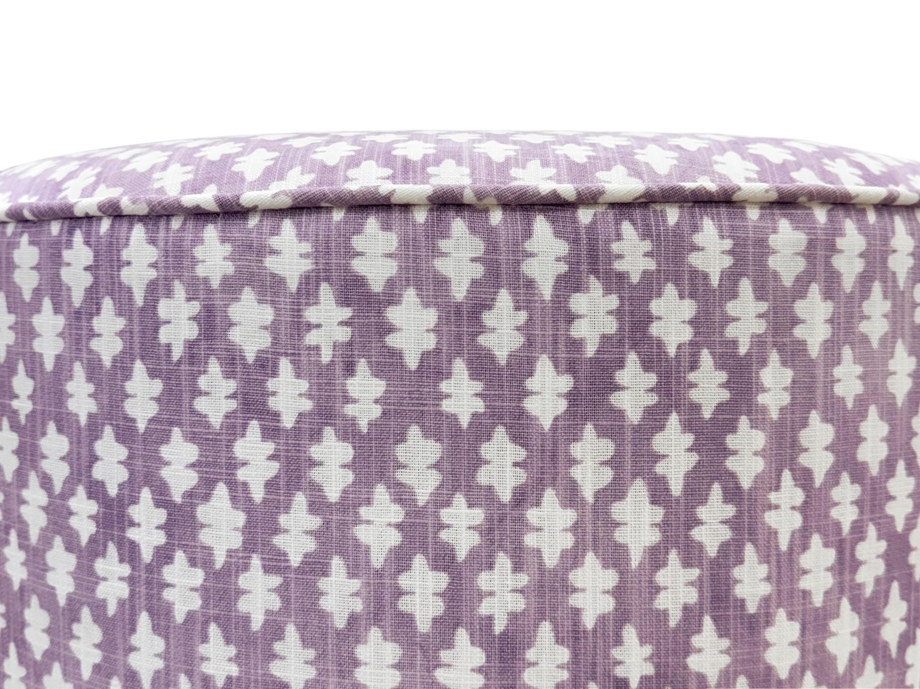 The Tight Round Ottoman : Tilly Print // Lavender | Purple Ottoman ...