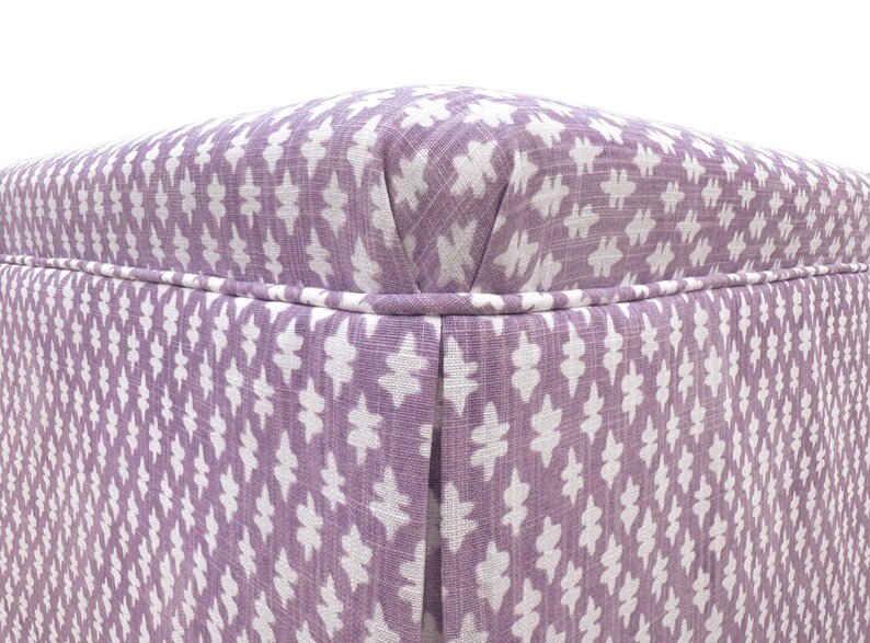The Skirted Ottoman : Tilly Print // Lavender | Upholstered Bench ...