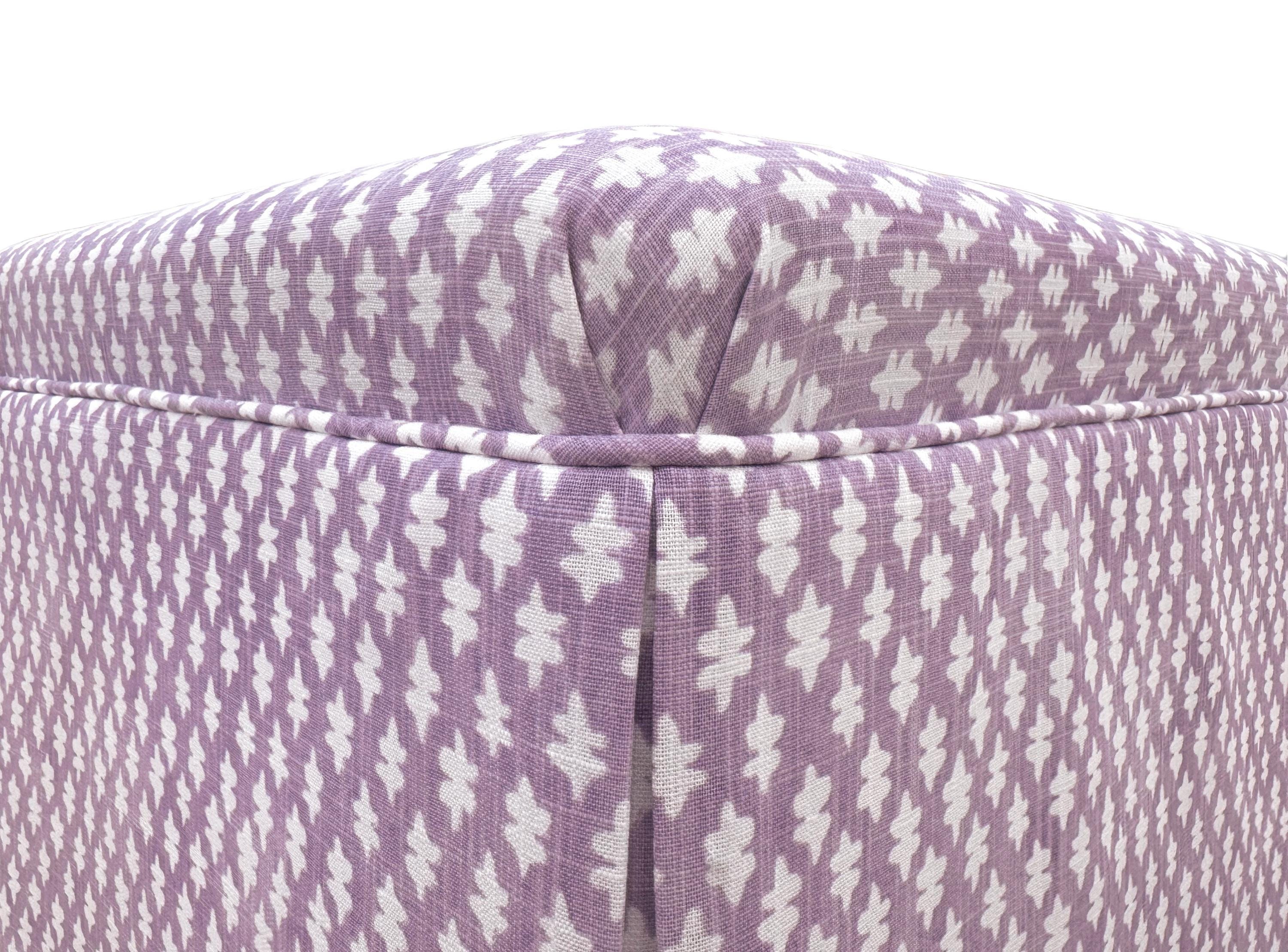 The Skirted Ottoman : Tilly Print // Lavender | Upholstered Bench ...