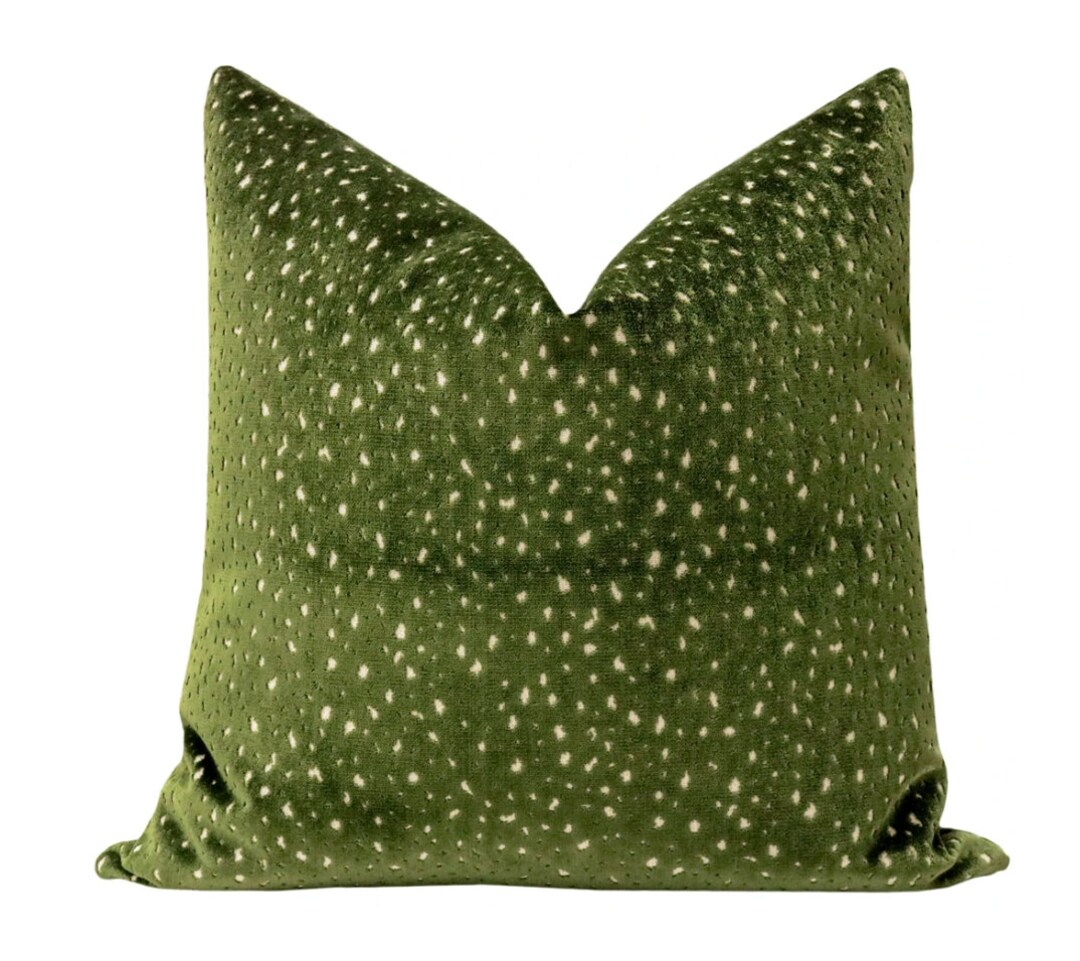Antelope Cut Velvet // Olive Pillow Cut Velvet Designer Velvet Pillow ...