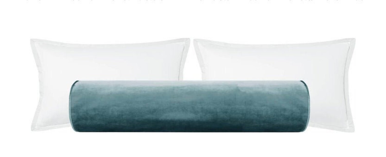 The Bolster : Faux Silk Velvet // French Blue Velvet Bolster - Etsy