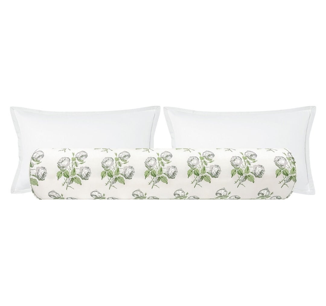 Colefax & Fowler Bowood // White + Leaf Bolster | Roll Pillow ...