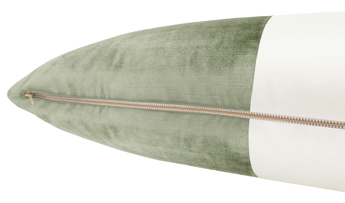 The XL Lumbar : Colorblock Faux Silk Velvet // Pistachio - Etsy The XL Lumbar : Colorblock Faux Silk Velvet // Pistachio - Etsy