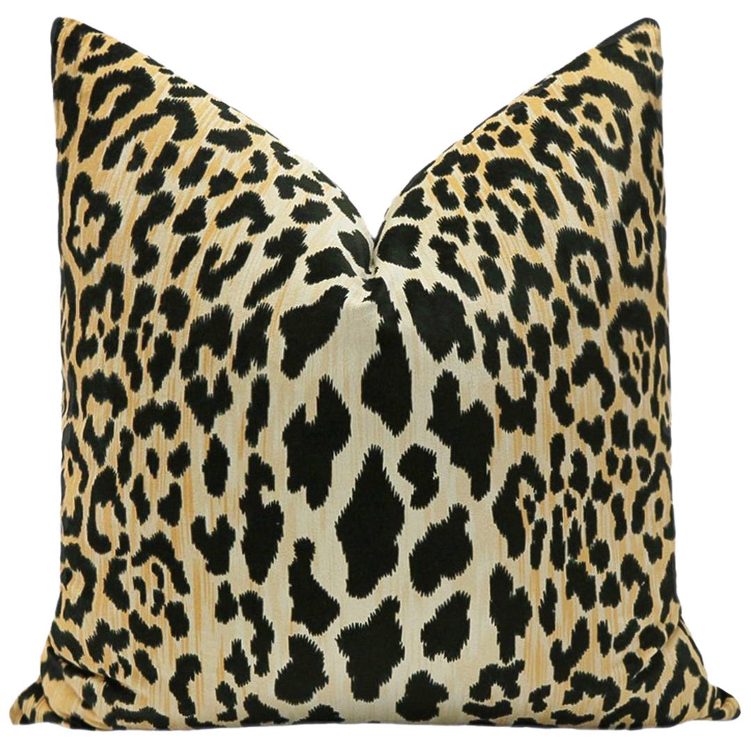 Leopard Velvet Pillow Leopard Print Jamil Leopard Velvet Animal Print ...