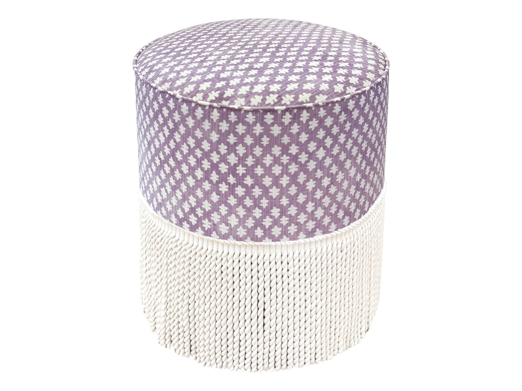 The Tight Round Ottoman : Tilly Print // Lavender | Purple Ottoman ...