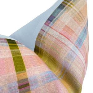 Anna Spiro Tattie // Multi With Butterfly Flange Pillow | Plaid Print ...