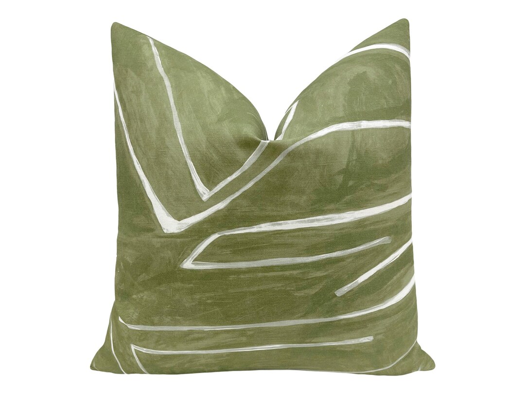 Kelly Wearstler Graffito // Fern Pillow | Lee Jofa | Green Linen ...