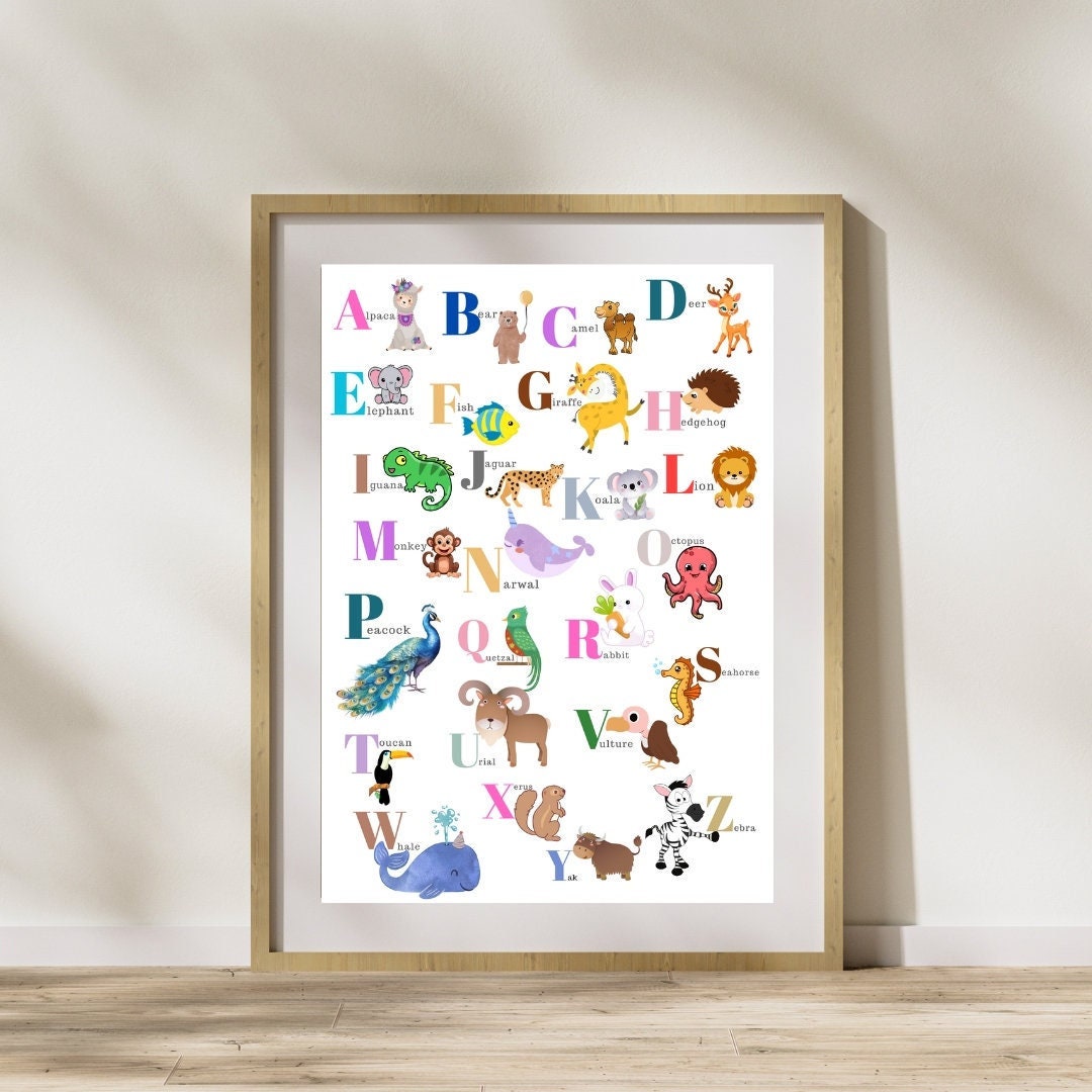 Animal Alphabet DIGITAL DOWNLOAD| Nursery Print| Wall Art| Nursery ...
