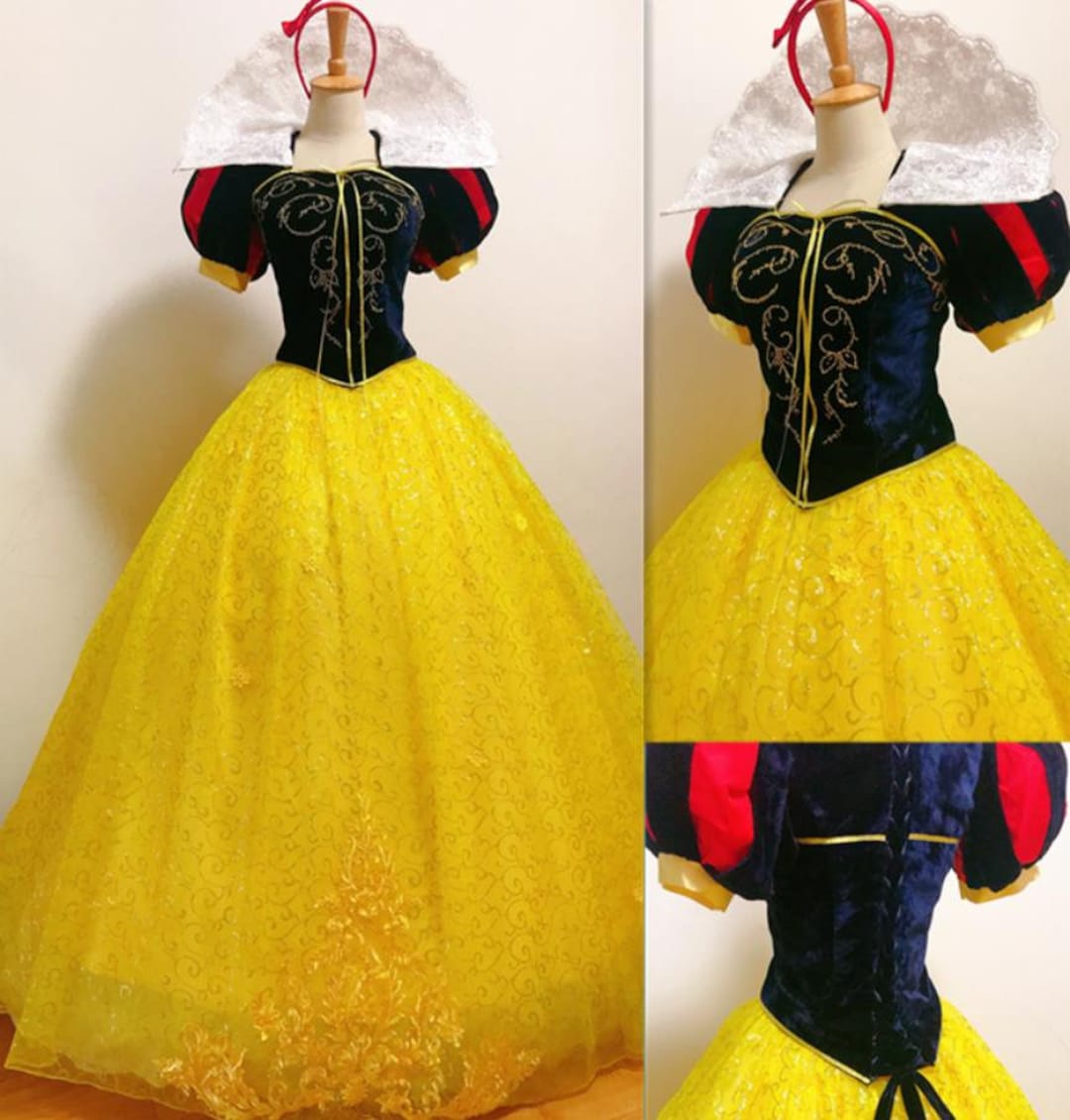 Handmade - Cosplay Deluxe Snow White Costume, Princess Snow White Dress ...