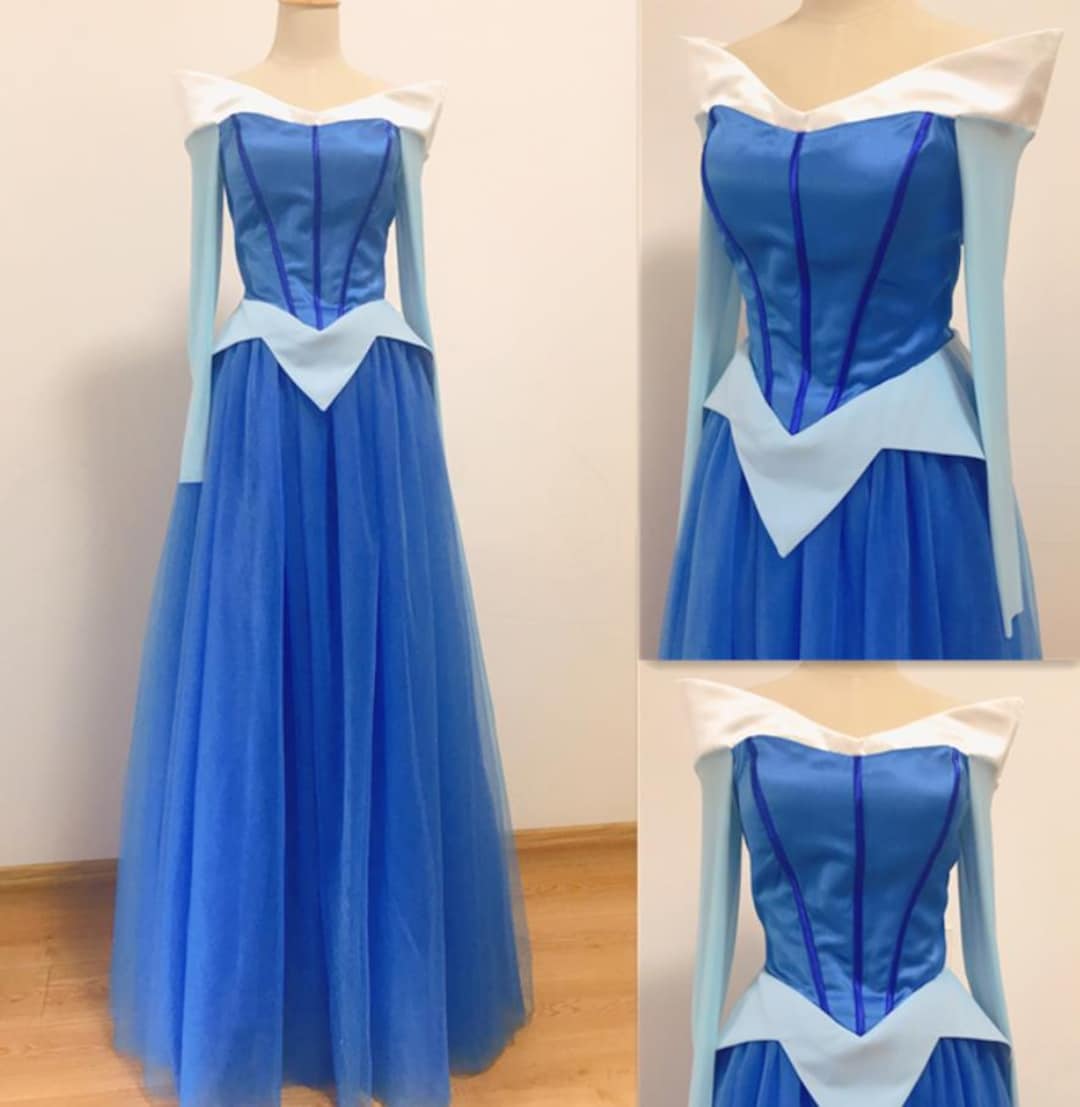Handmade - Cosplay Blue Princess Aurora Dress Cosplay Costume Adult/kid ...