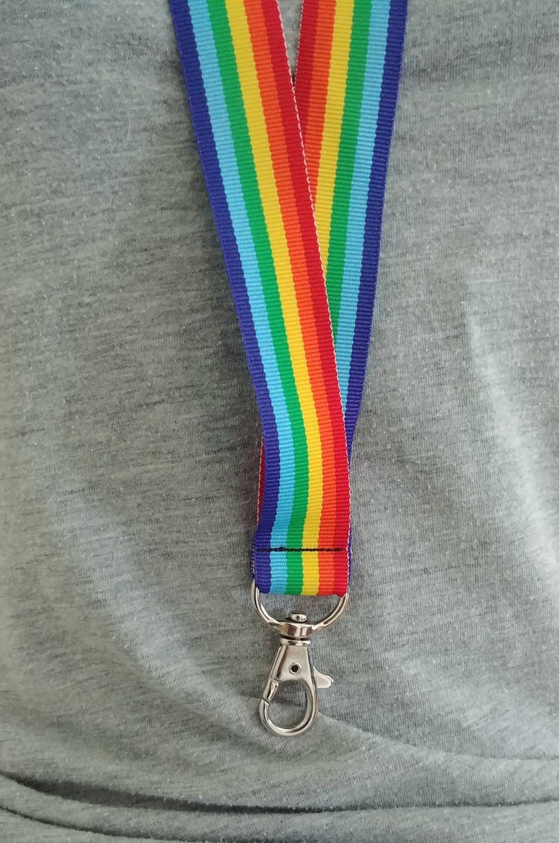 Rainbow Pride Lanyard LGBTQ Flag Ribbon Lanyard. Gay Pride ID - Etsy