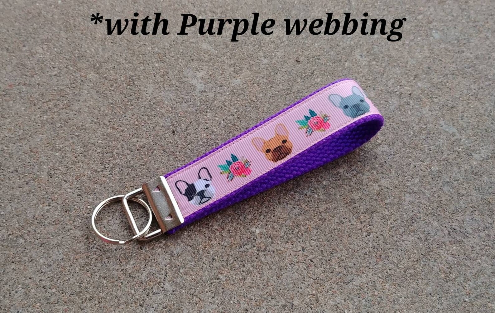 Frenchie Dog Key Fob Wristlet! French Bulldogs Keychain. Frenchy Dogs ...