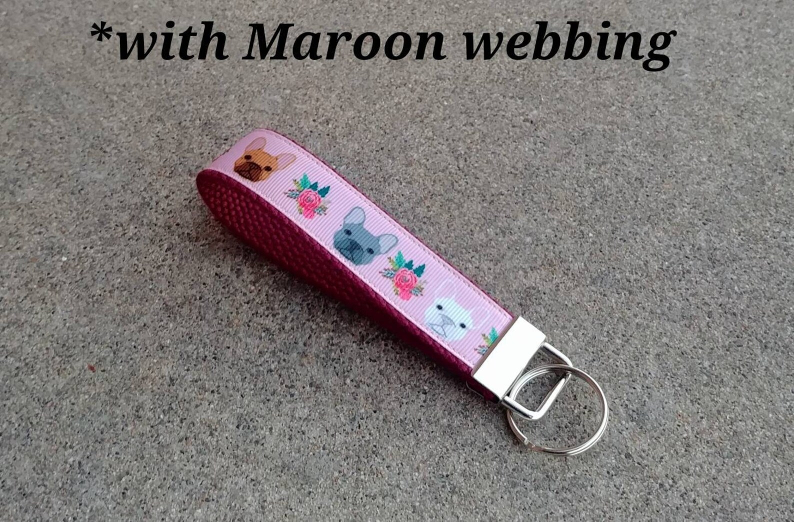 Frenchie Dog Key Fob Wristlet! French Bulldogs Keychain. Frenchy Dogs ...