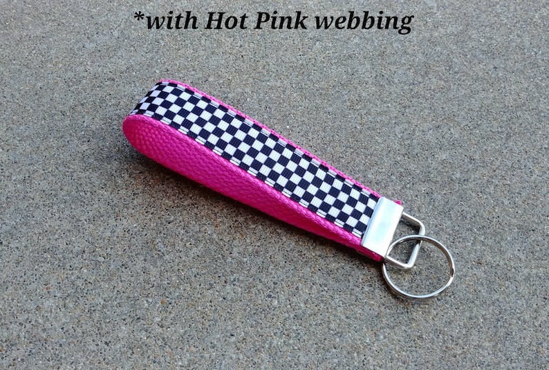 Checker Race Flag Key Fob Wristlet! Checkered Flag Ribbon. Custom ...