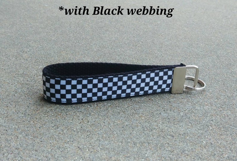 Checker Race Flag Key Fob Wristlet! Checkered Flag Ribbon. Custom ...