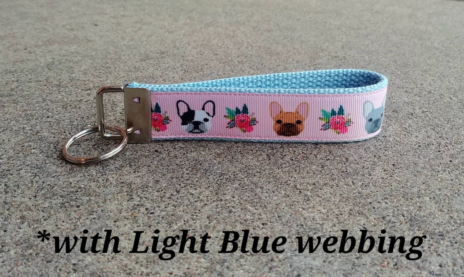 Frenchie Dog Key Fob Wristlet! French Bulldogs Keychain. Frenchy Dogs ...