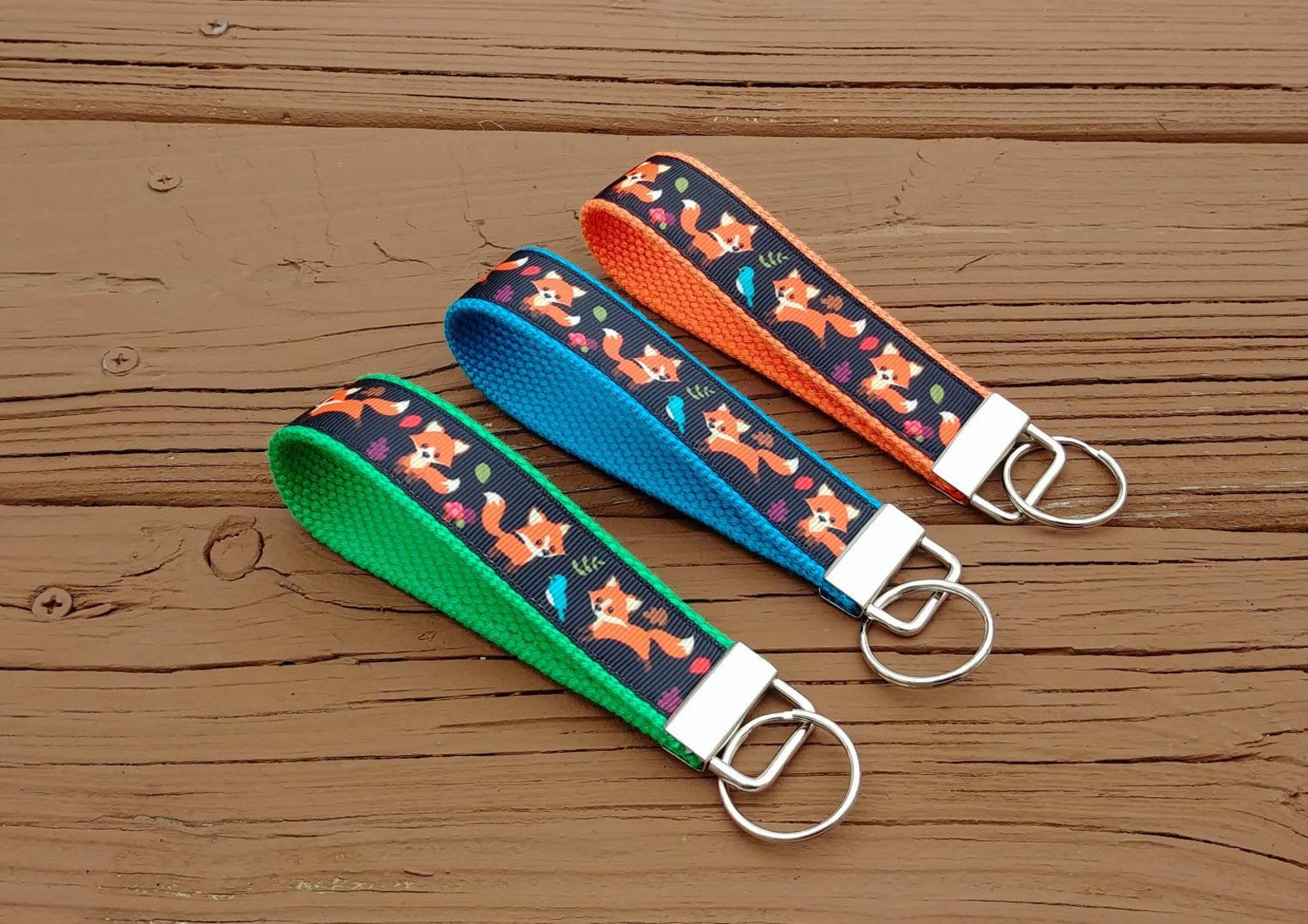 Fox Woodland Frolic Key Fob Wristlet Foxes Keychain. Fall | Etsy