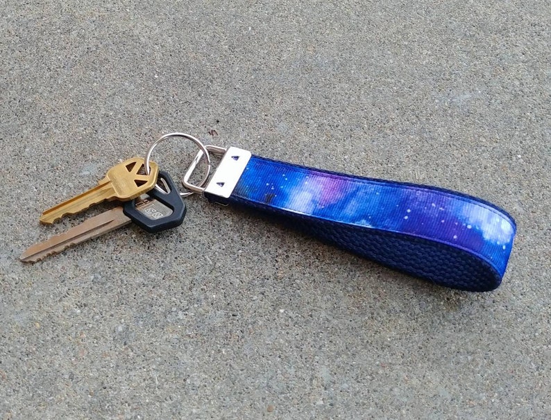 Galaxy Key Fob Wristlet Outer Space Ribbon Key Chain. - Etsy