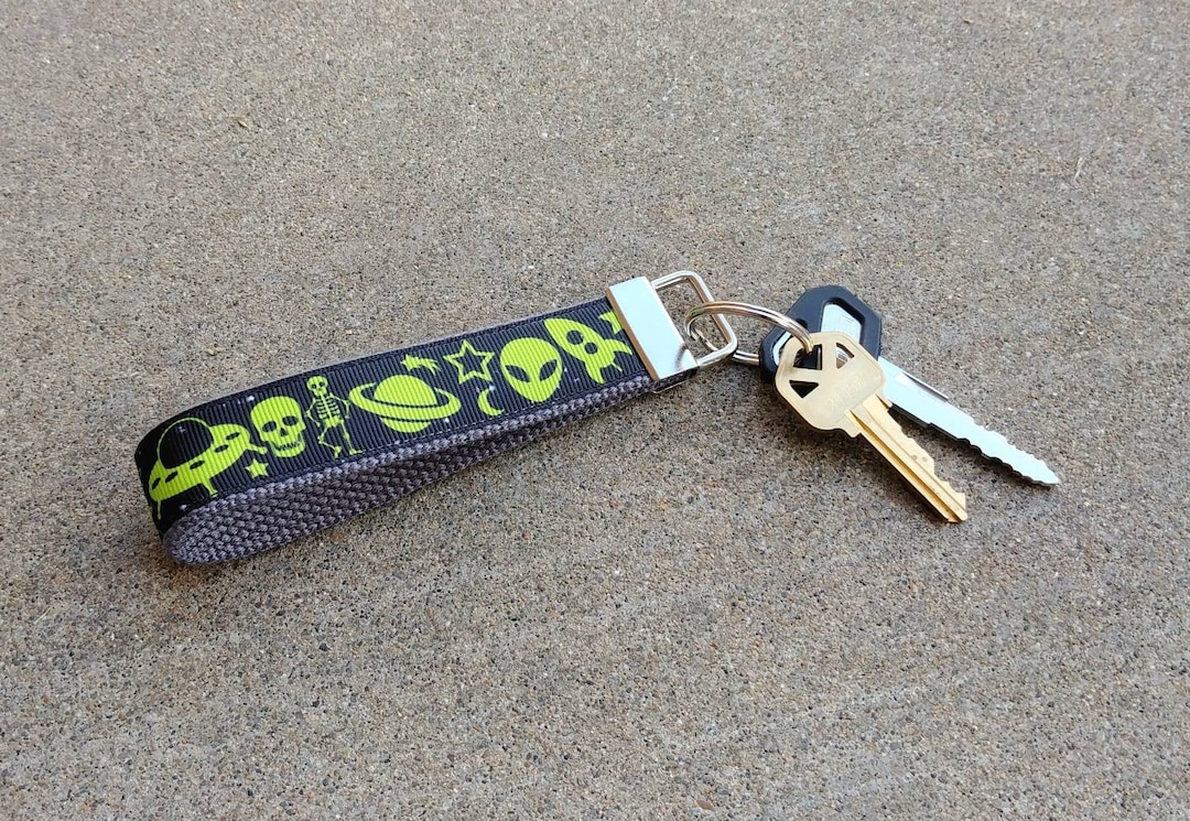 Area 51 Raid Key Fob Wristlet! Alien Ribbon Key Chain. Outer Space ...