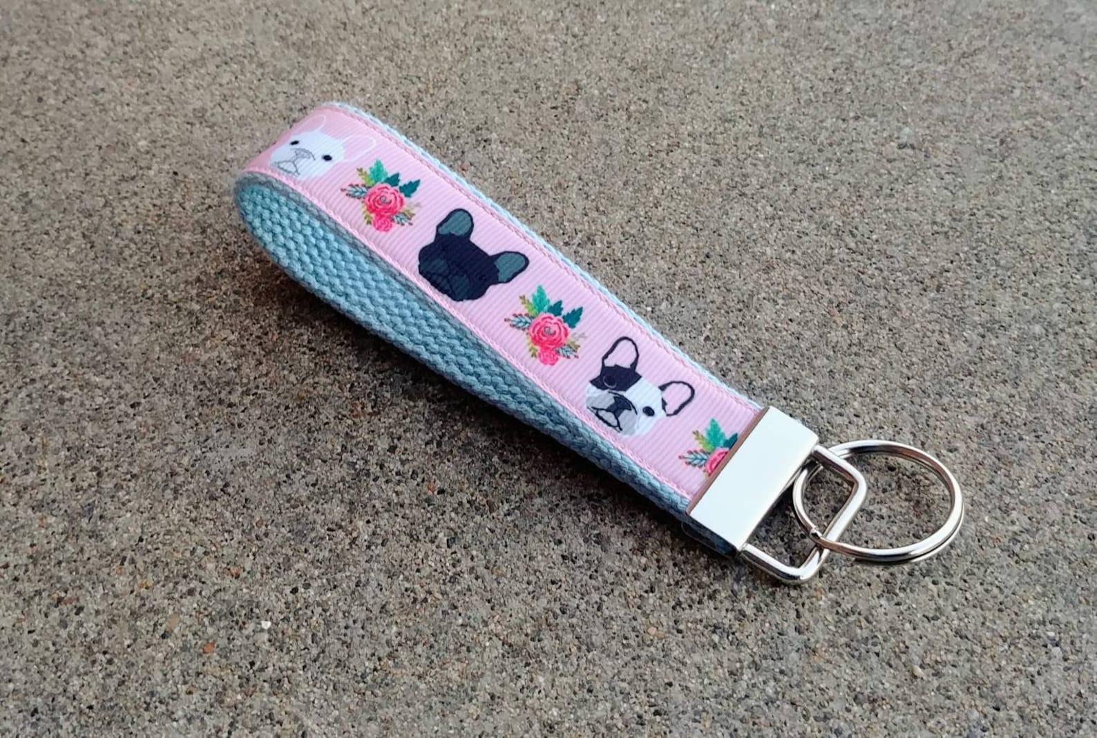 Frenchie Dog Key Fob Wristlet! French Bulldogs Keychain. Frenchy Dogs ...
