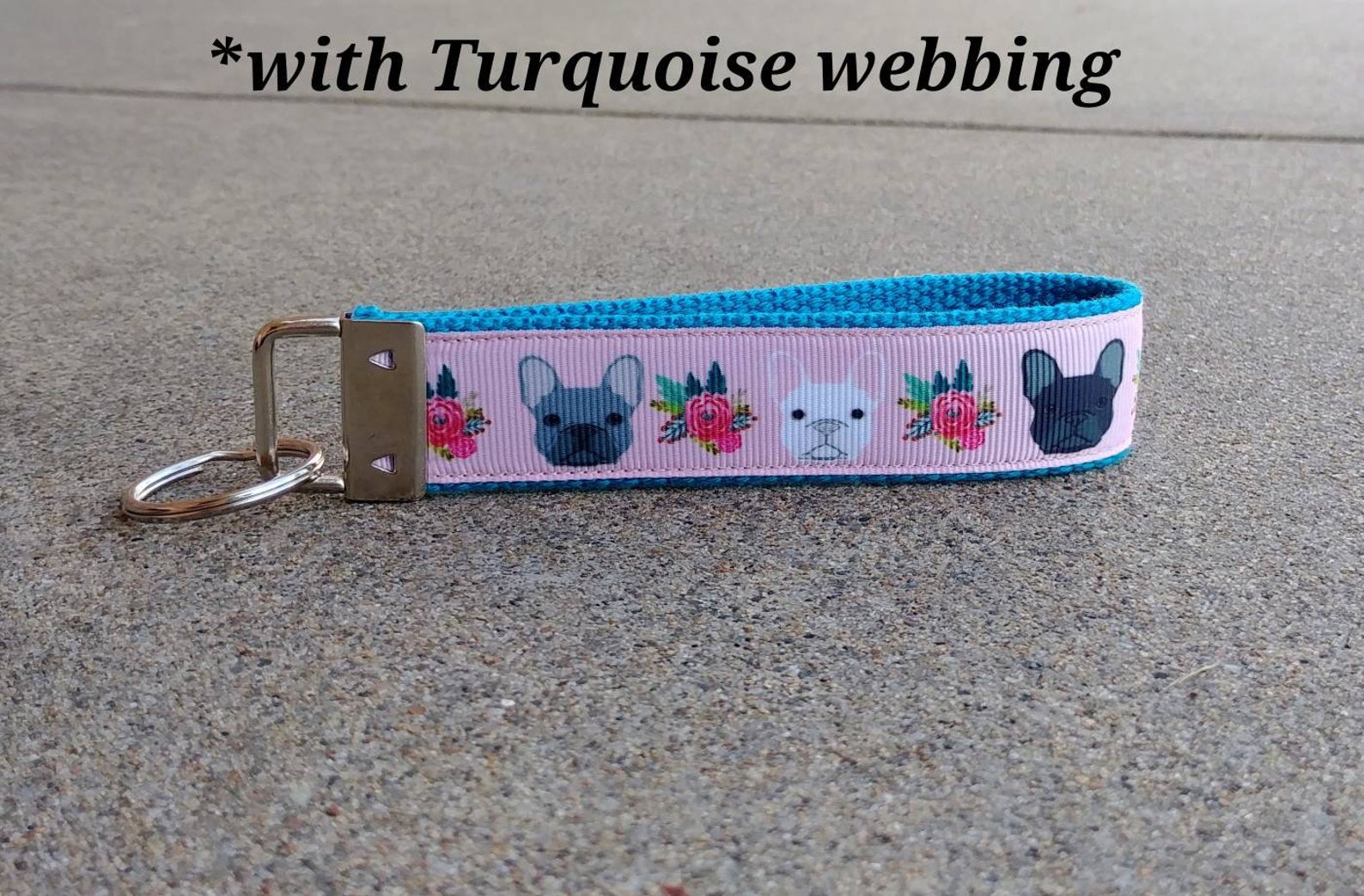 Frenchie Dog Key Fob Wristlet! French Bulldogs Keychain. Frenchy Dogs ...