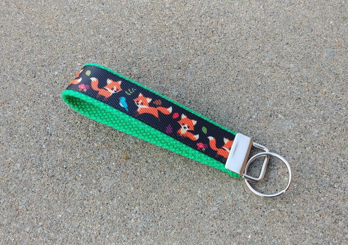 Fox Woodland Frolic Key Fob Wristlet Foxes Keychain. Fall | Etsy