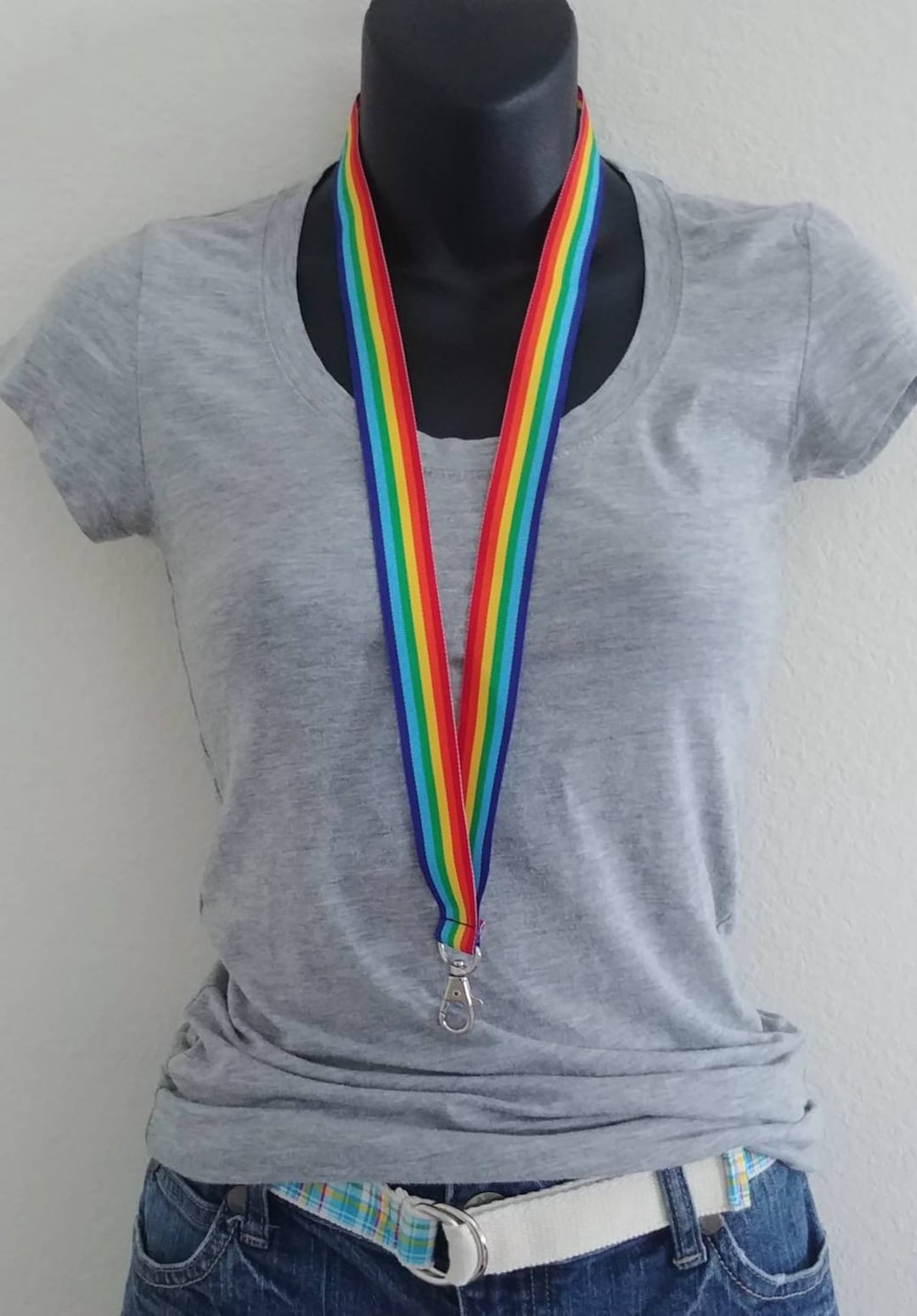 Rainbow Pride Lanyard! LGBTQ Flag Ribbon Lanyard. Gay Pride ID Holder ...