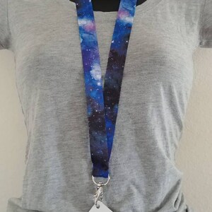 Galaxy Lanyard! Outer Space Ribbon Lanyard. Astronomy ID Badge Holder ...