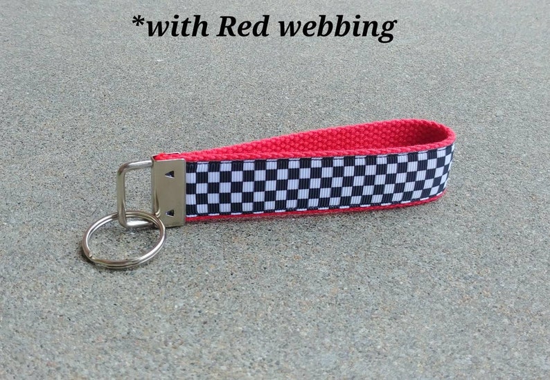 Checker Race Flag Key Fob Wristlet! Checkered Flag Ribbon. Custom ...