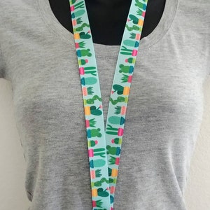 Cactus Lanyard! Desert Cacti ID Badge Holder. Succulents Ribbon Lanyard ...