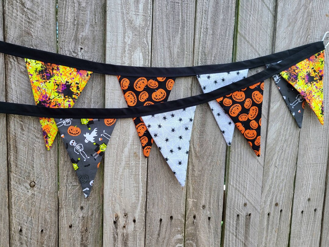 Monster Mash Fabric Pennant Banner! Halloween Flags Wall Decoration ...