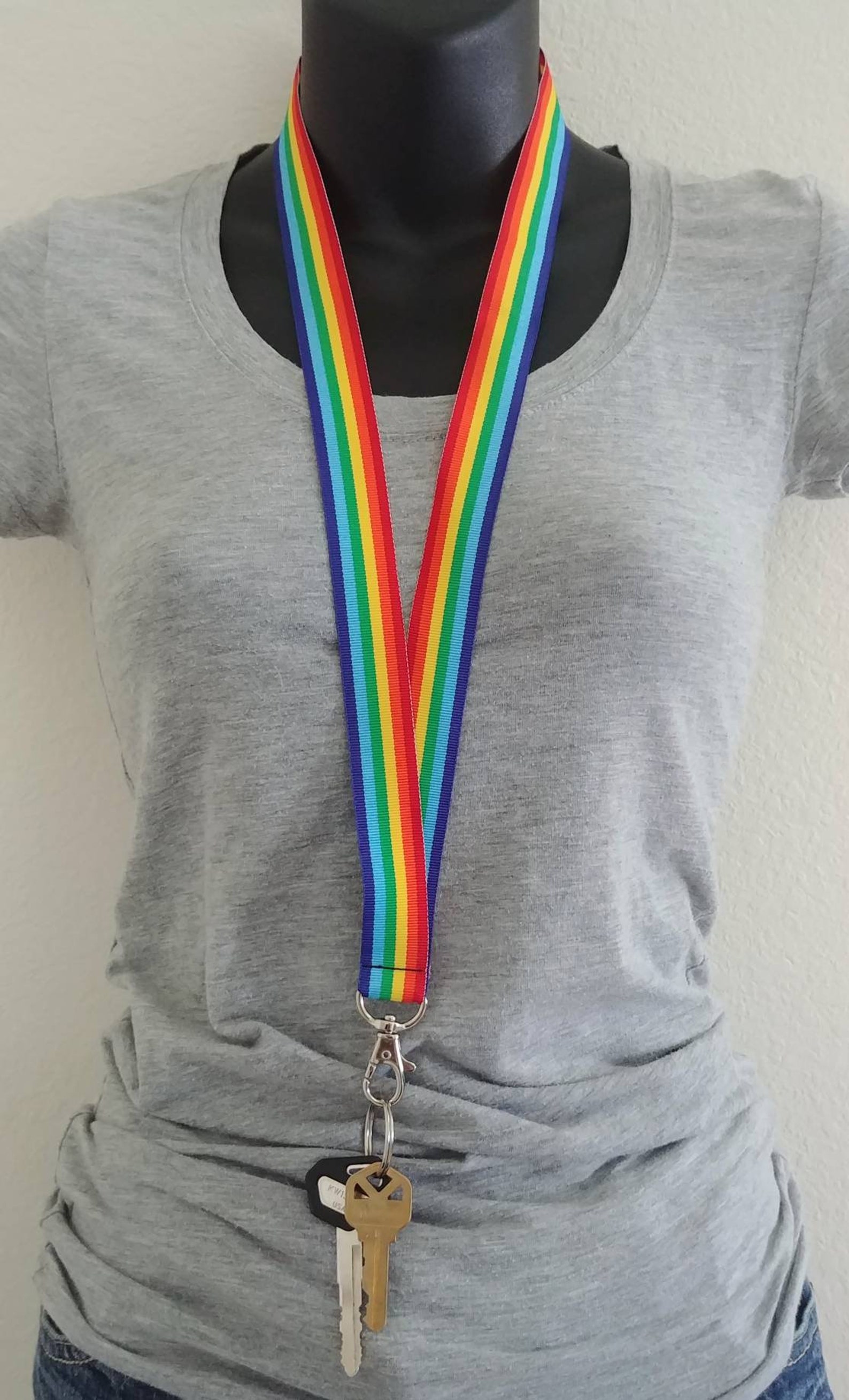 Rainbow Pride Lanyard! LGBTQ Flag Ribbon Lanyard. Gay Pride ID Holder ...