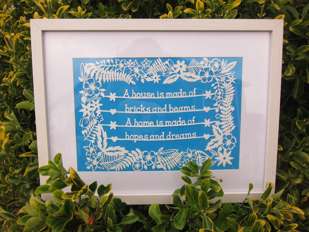 A House is Made Floral Frame Papercut Template - Personal and ...