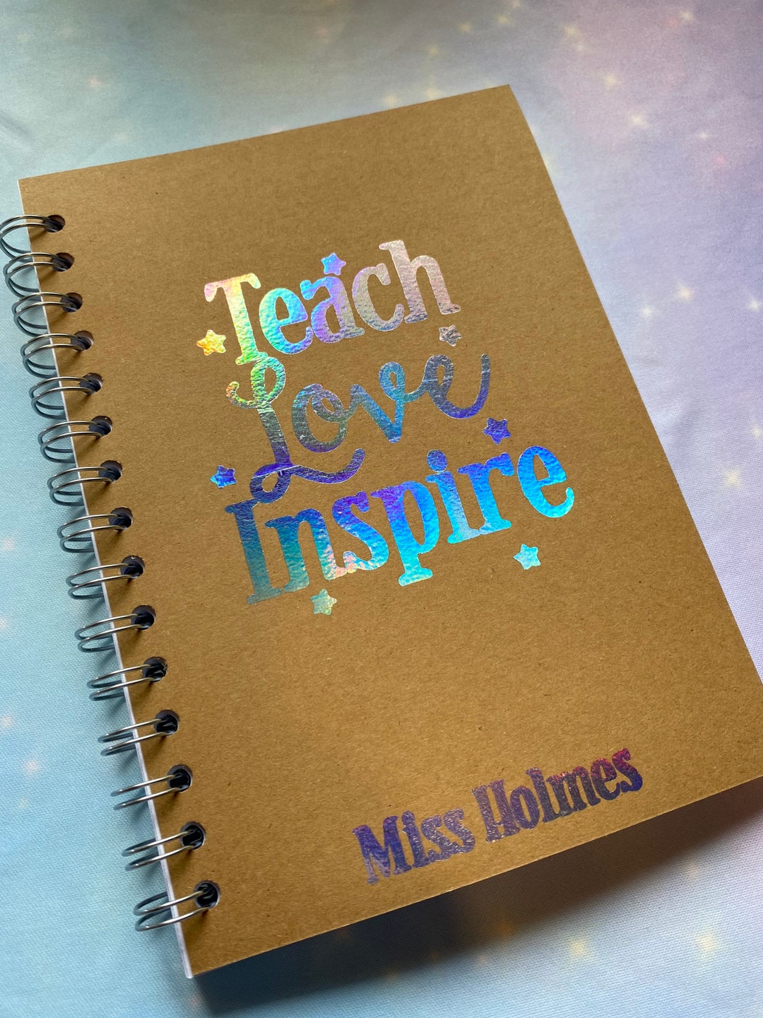 Teach Love Inspire Teacher Notebook A5 or A4 Card Back - Etsy