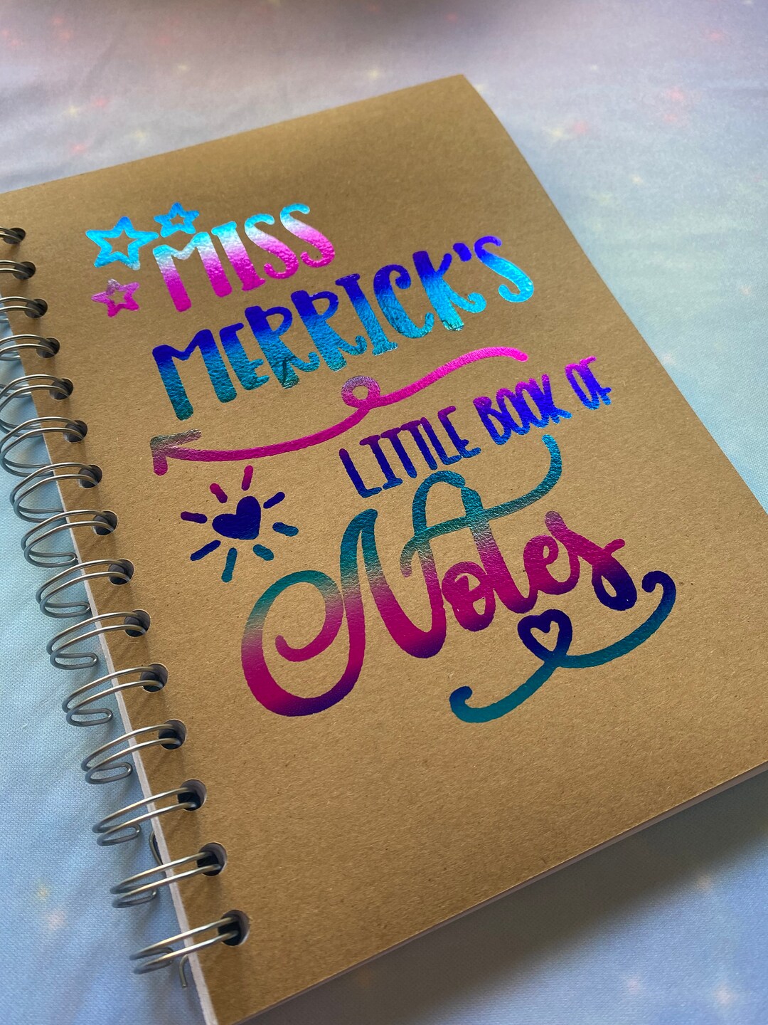 Personalised Little Book of Notes - Teacher Notebook - A5 or A4 Card ...