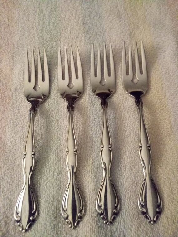 Vintage Oneida USA Stainless Flatware 4 Luncheon/salad Forks - Etsy