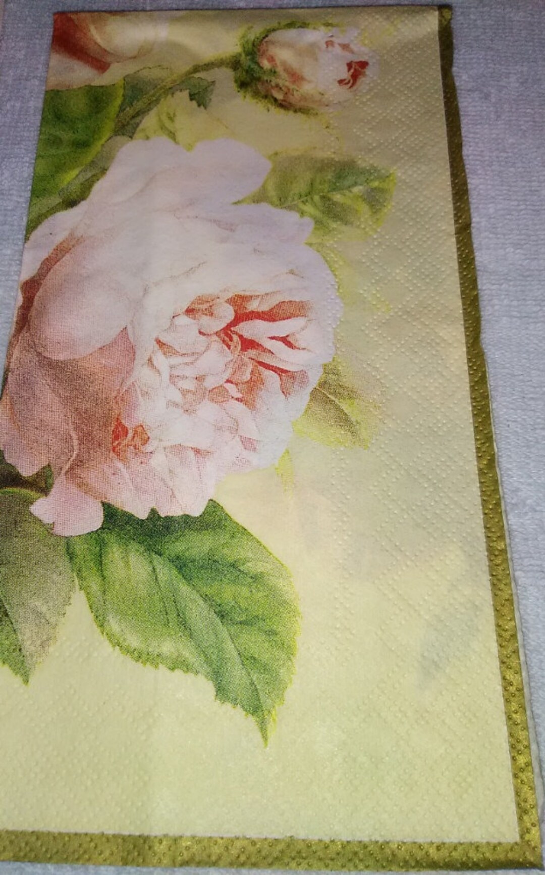Decoupage Napkins / Vintage Paper Ephemera / 3-ply Pink Roses ...